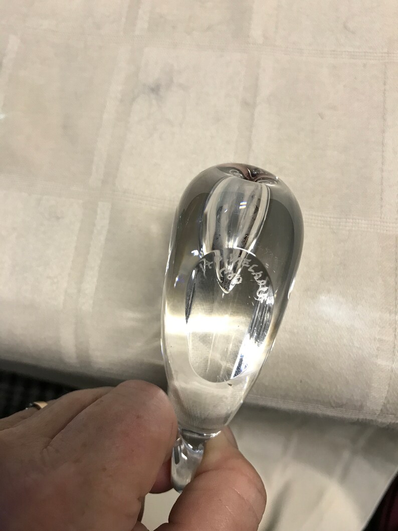 Art Glass Holmegaard Whale Paperweight Signed 1980s - Etsy