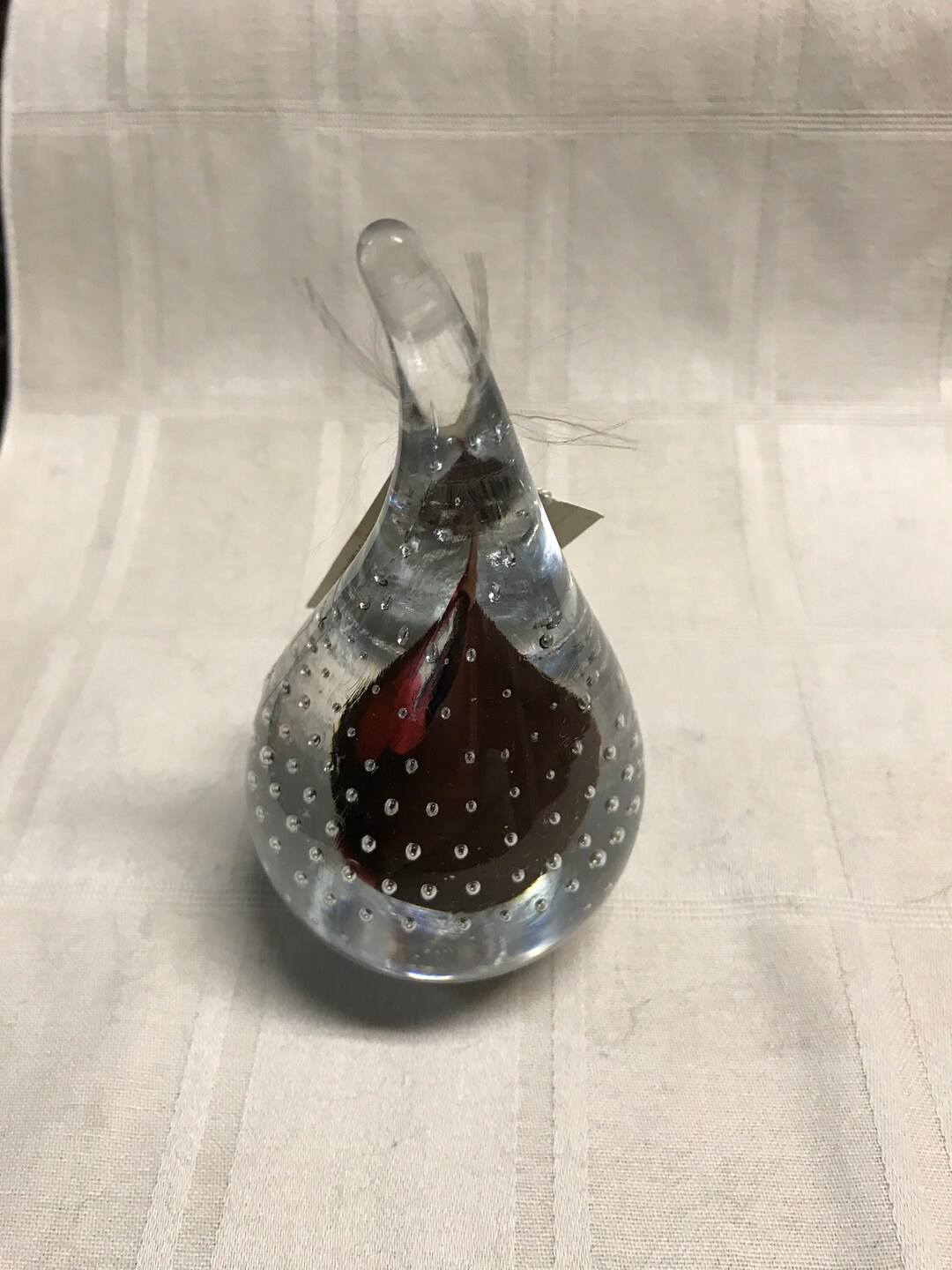Adam Jablonski Teardrop Paperweight Red Centre Controlled - Etsy
