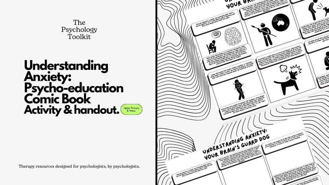 Understanding Anxiety Psycho-educational Comic and Worksheet | Therapy ...