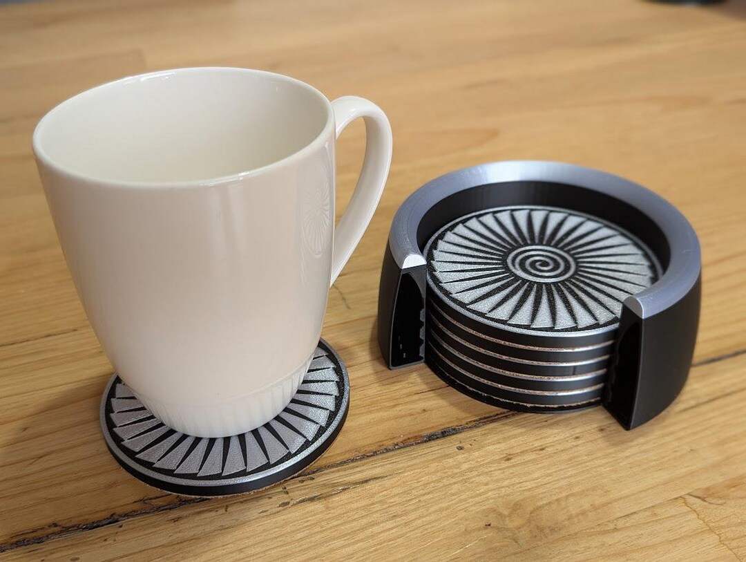 Jet Engine Drink Coaster Set 3D Printed Aviation Coasters With Cork ...