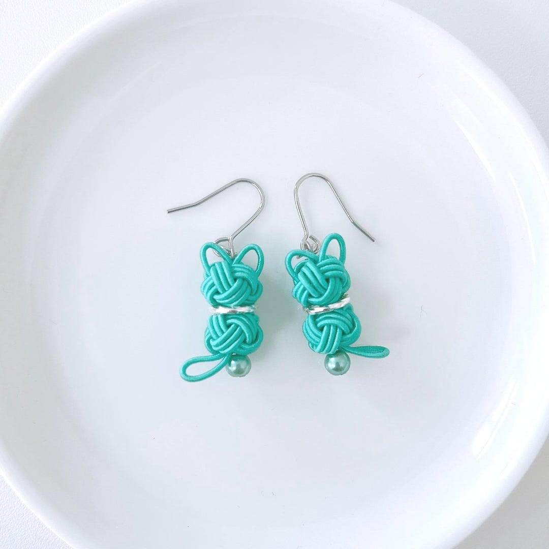 Japanese Jewely, Mizuhiki Earrings, Drop Earrings, Cat Earrings ...