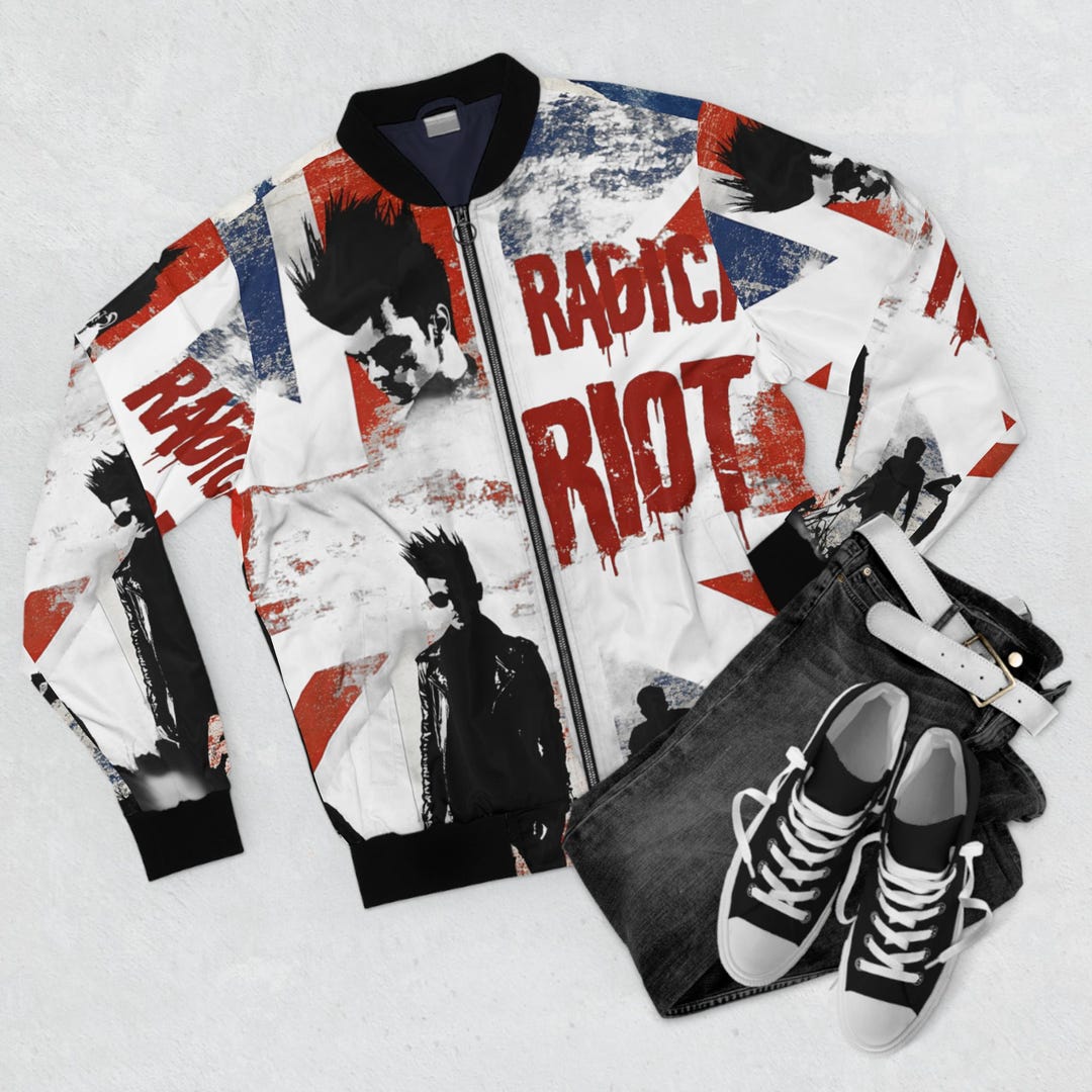 Punk Rock Bomber Jacket - Edgy Streetwear for Music Lovers, Unisex ...