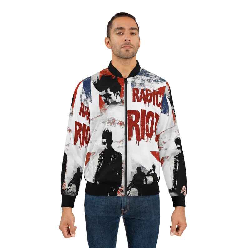 Punk Rock Bomber Jacket - Edgy Streetwear for Music Lovers, Unisex ...