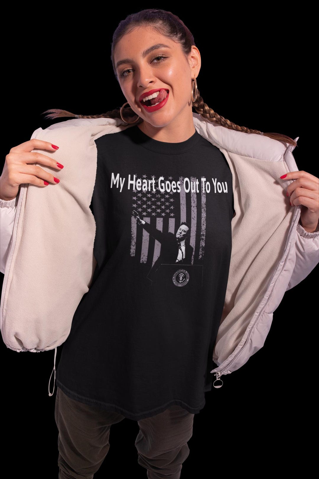 Elon Musk Salute Tshirt, Unisex Heavy Cotton Tee, My Heart Goes Out to ...