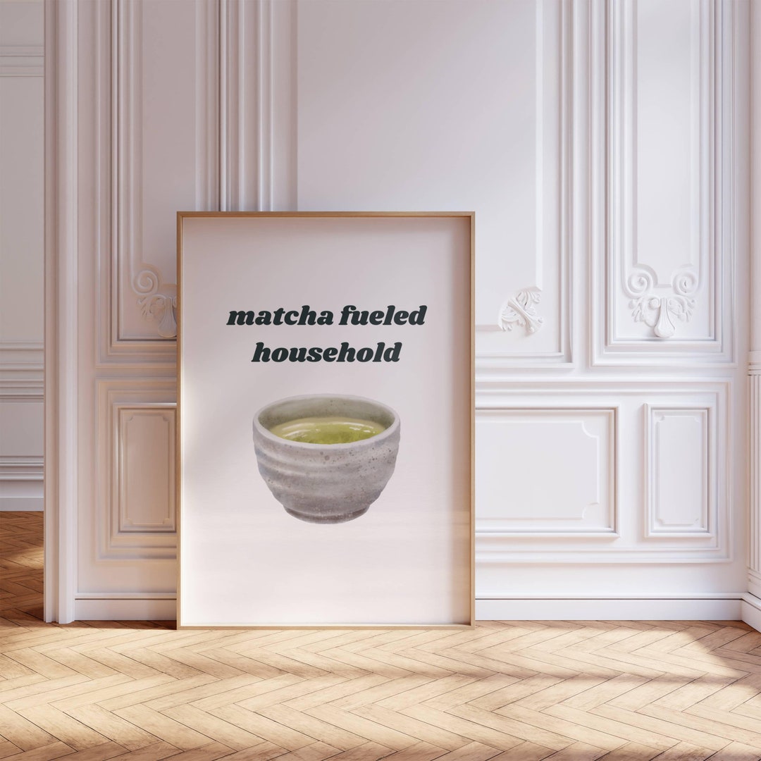 Cute Matcha Print Green Kitchen Decor Matcha Wall Art Coffee Bar Decor ...