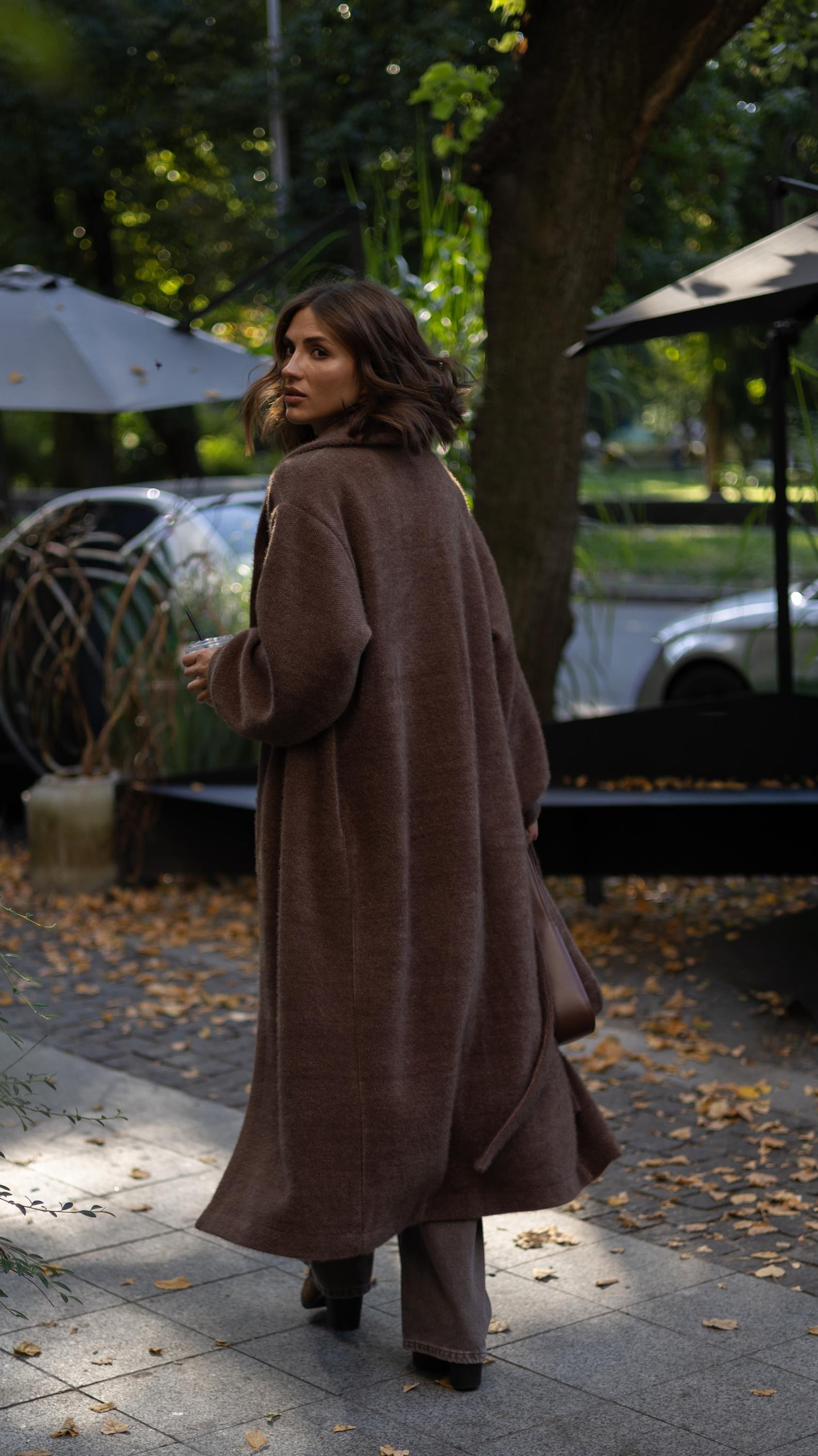Brown Mohair Knit Coat: Textured Long Wrap Overcoat With Belt - Etsy