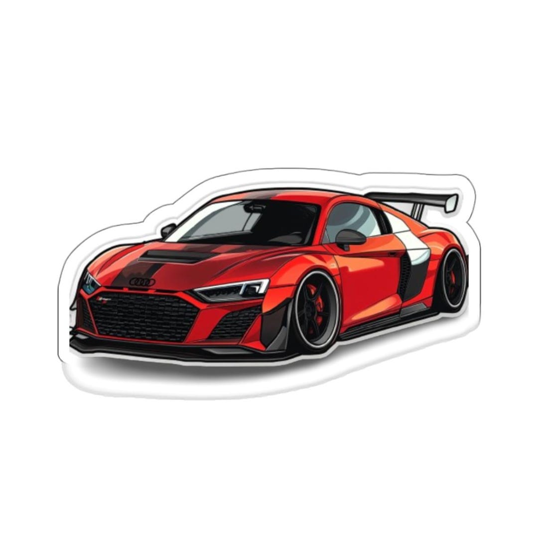Red Audi R8 Kiss-cut Stickers, Car Decal, Vehicle Sticker, Bumper ...