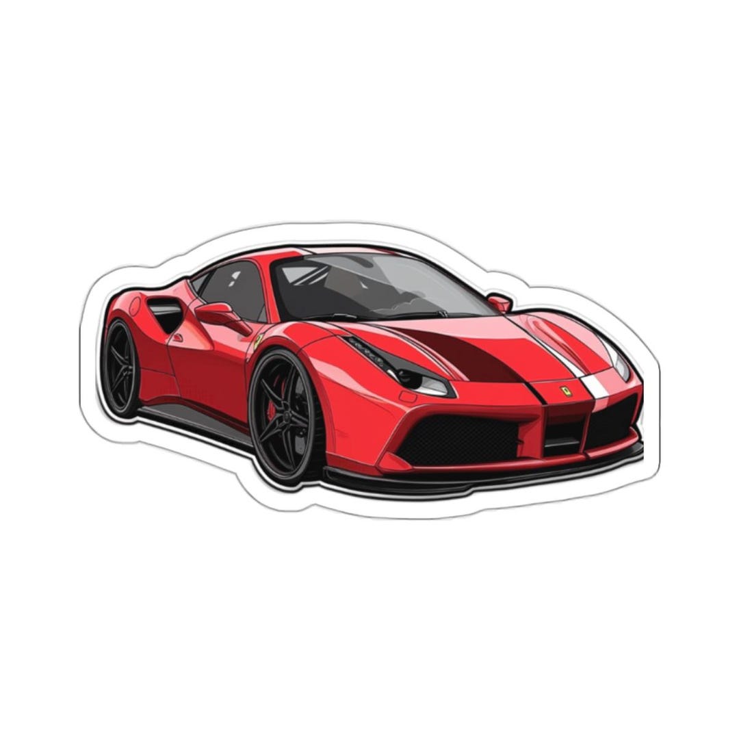 Ferrari 488 Pista Sticker Luxury Car Kiss-cut Stickers, Vehicle Decal ...