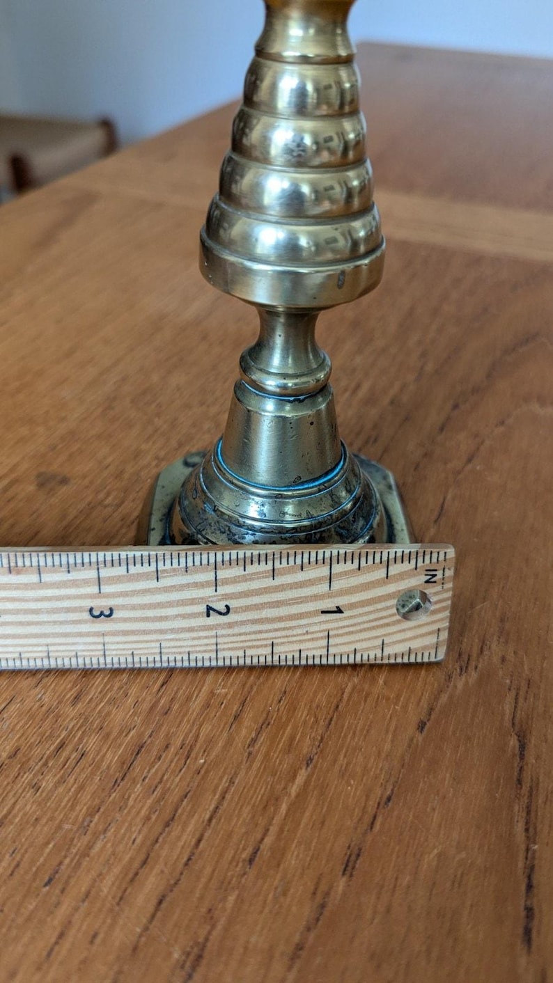 Vintage Brass Beehive Candlestick With Candle Nub Ejector - Stamped ...