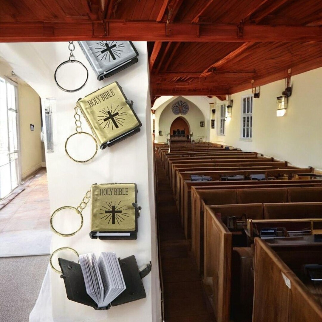 Mini Holy Bible Keychain, Religious Gift, Scripture Keepsake, Pocket ...