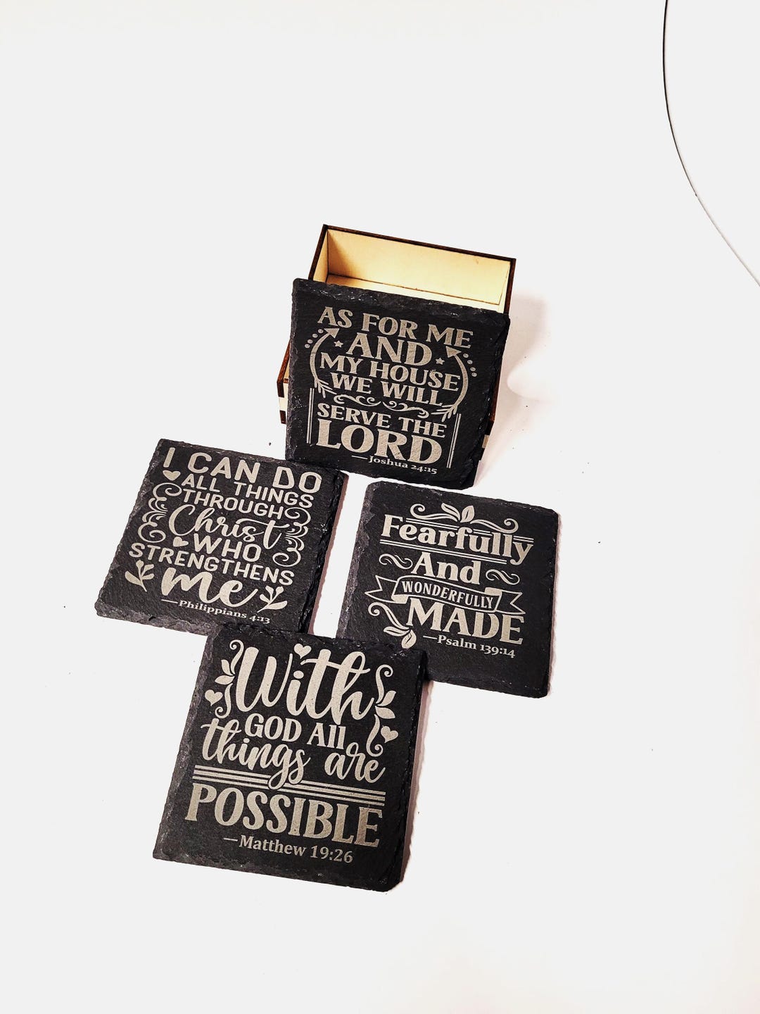 Slate Coaster Bible Verses Theme - Etsy