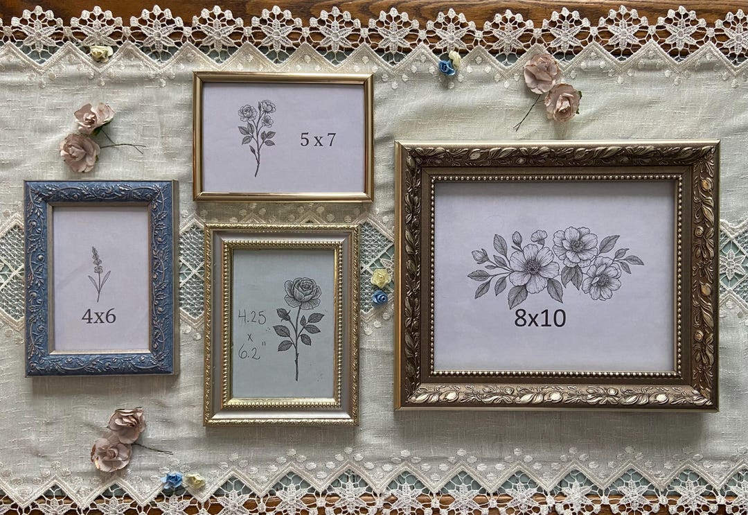 Vintage Frame Bundle Gallery Wall Frame Set Shabby Chic Soft Romantic ...