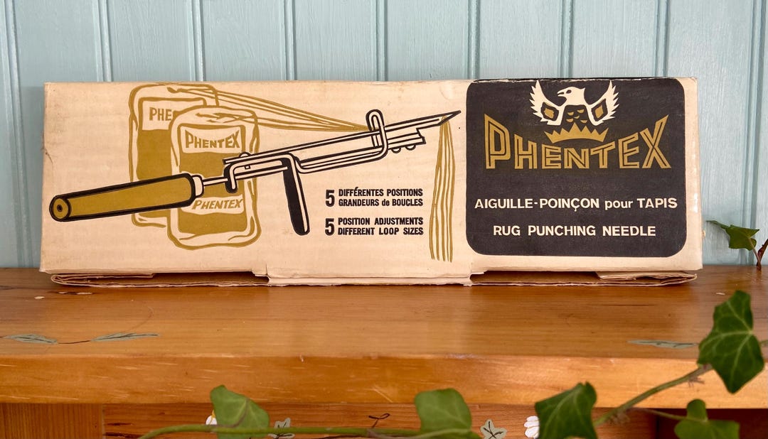 Vintage Phentex Rug Punching Needle Original Box Adjustable Loop Sizes ...