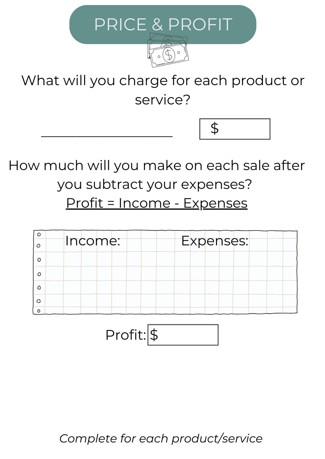 Kid Business Planner, Kid Business, Kid Entrepreneur, Business Plan for ...