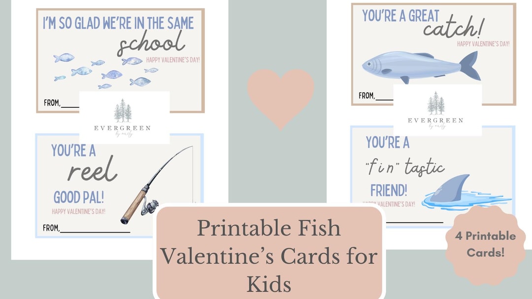 Printable Fish Valentines, Fishing Valentines, You're A Great Catch ...