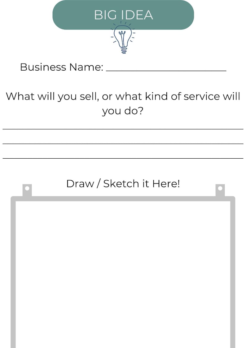 Kid Business Planner, Kid Business, Kid Entrepreneur, Business Plan for ...