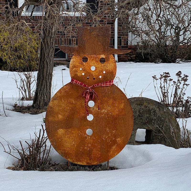 Rustic Yard Snowman - Etsy