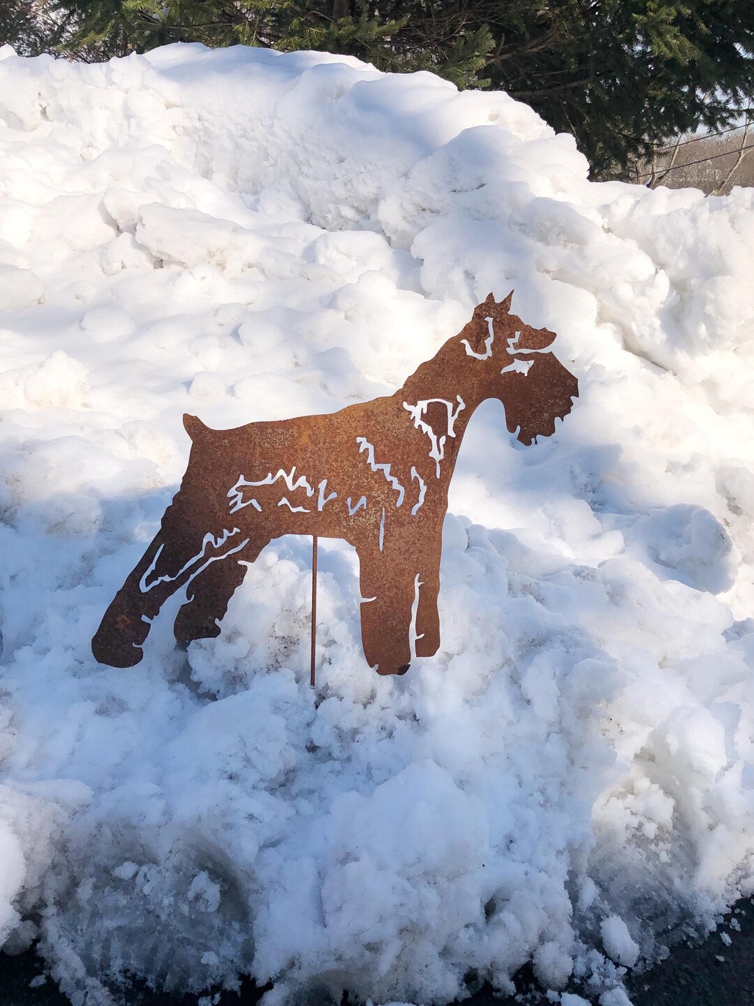 Schnauzer Garden Stake: Metal Dog Memorial Art, Outdoor Decor - Etsy