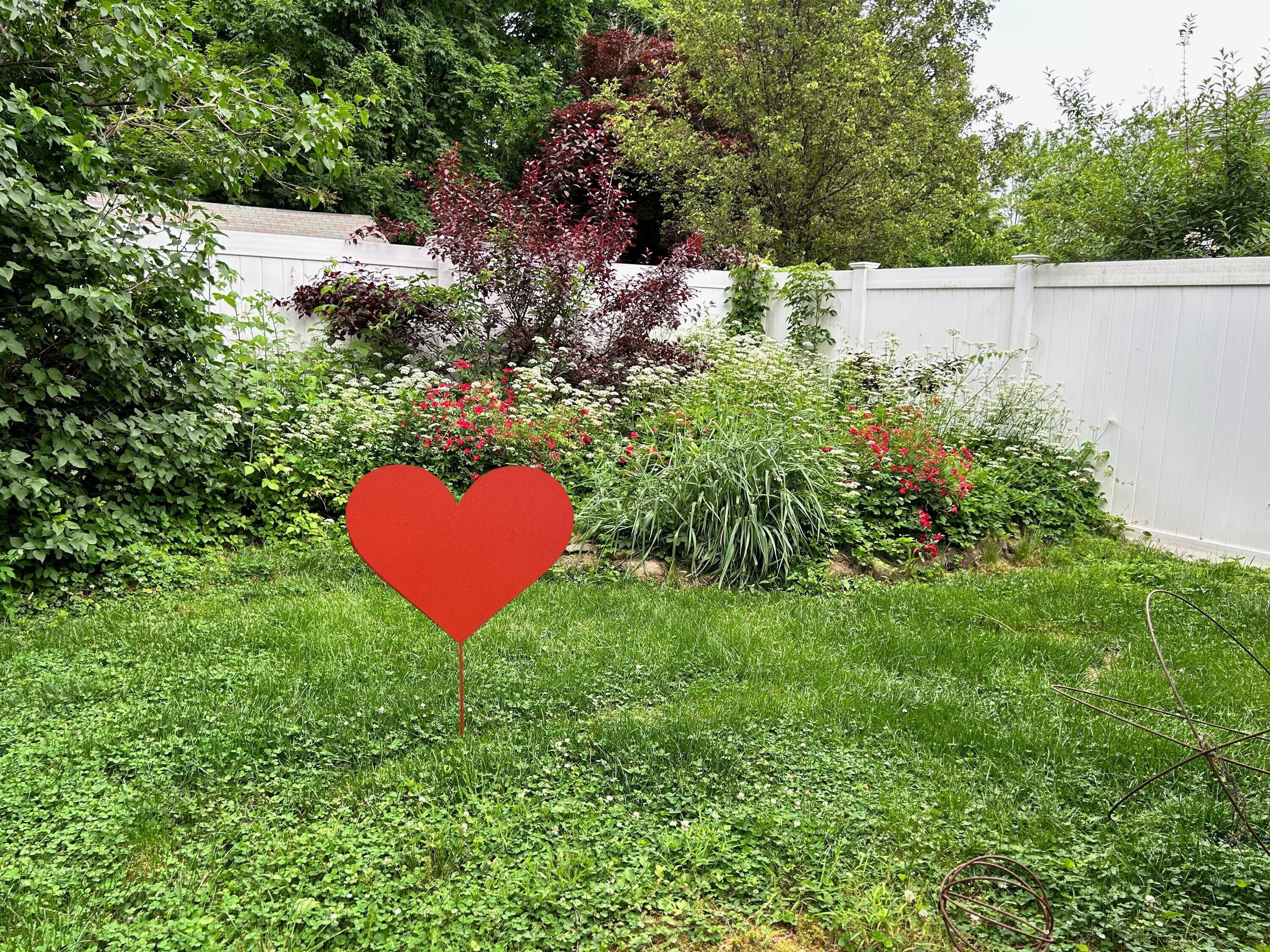 Heart Outdoor Garden Decoration, Garden Stake, Outdoor Wall Art, Garden ...