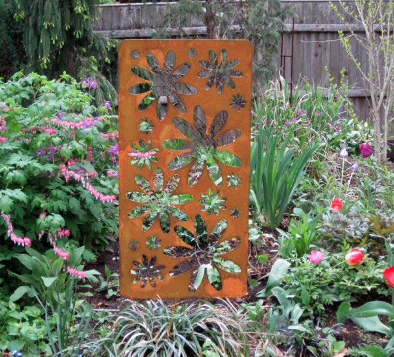 Flower Power Privacy Screen: Laser Cut Metal Outdoor Art - Etsy