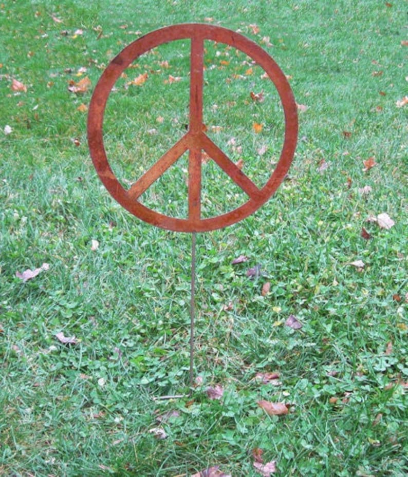 Peace Sign Garden Stake or Wall Art, Hippie Decor - Etsy