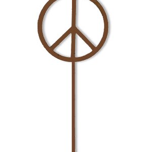 Peace Sign Plant Stake: Rustic Garden Art, Memorial Ornament - Etsy
