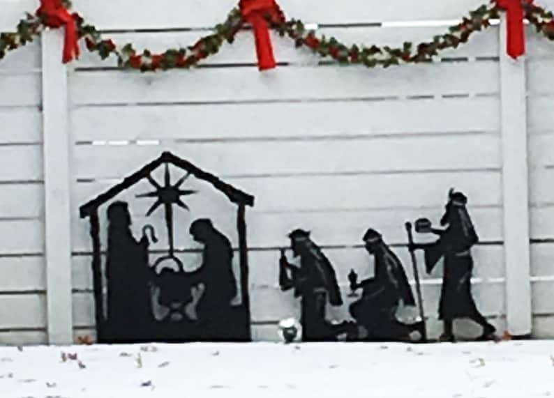 Large Outdoor Christmas Nativity Scene Manger Decoration for Holiday ...