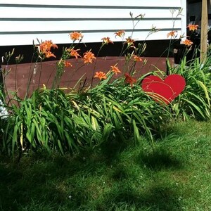 Heart Outdoor Garden Decoration, Garden Stake, Outdoor Wall Art, Garden ...
