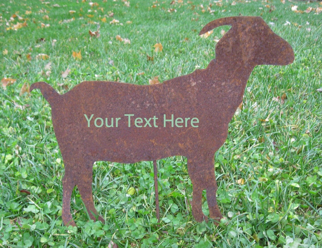 Rustic Metal Goat Garden Stake: Outdoor Art Decor, Lawn Ornament - Etsy