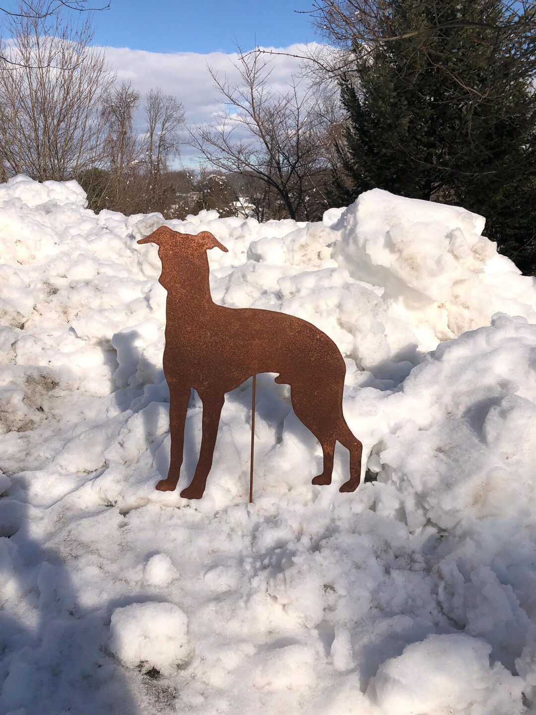Italian Greyhound Garden Stake: Rust Finish, Dog Memorial Art - Etsy