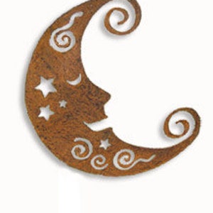 Half Moon Garden Stake or Wall Hanging Metal Garden Yard Art - Etsy