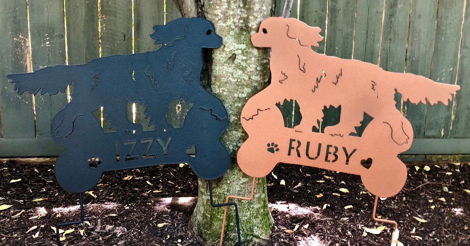 Cavalier King Charles Spaniel Garden Stake: Metal Dog Memorial Art ...