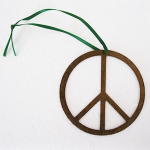 Peace Sign Plant Stake: Rustic Garden Art, Memorial Ornament - Etsy