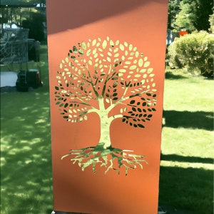 Tree of Life Metal Wall Art: Outdoor Privacy Screen (23" X 46") - Etsy