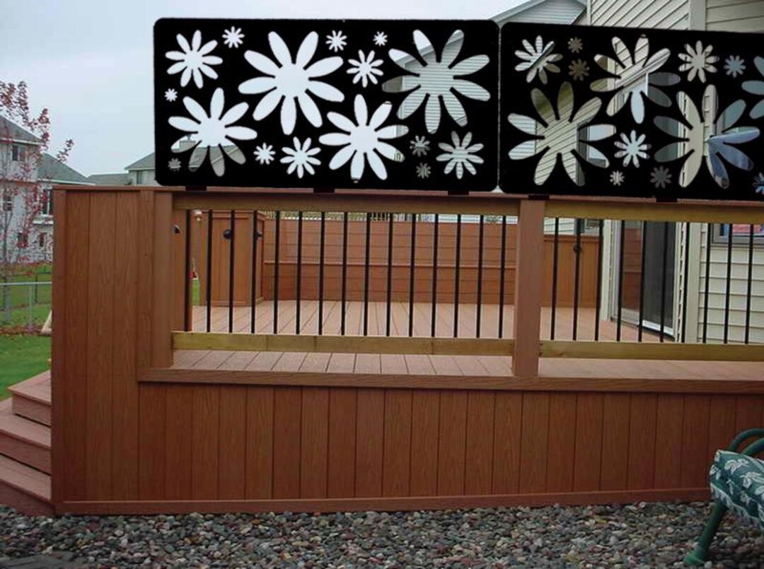 Flower Power Privacy Screen: Laser Cut Metal Outdoor Art - Etsy