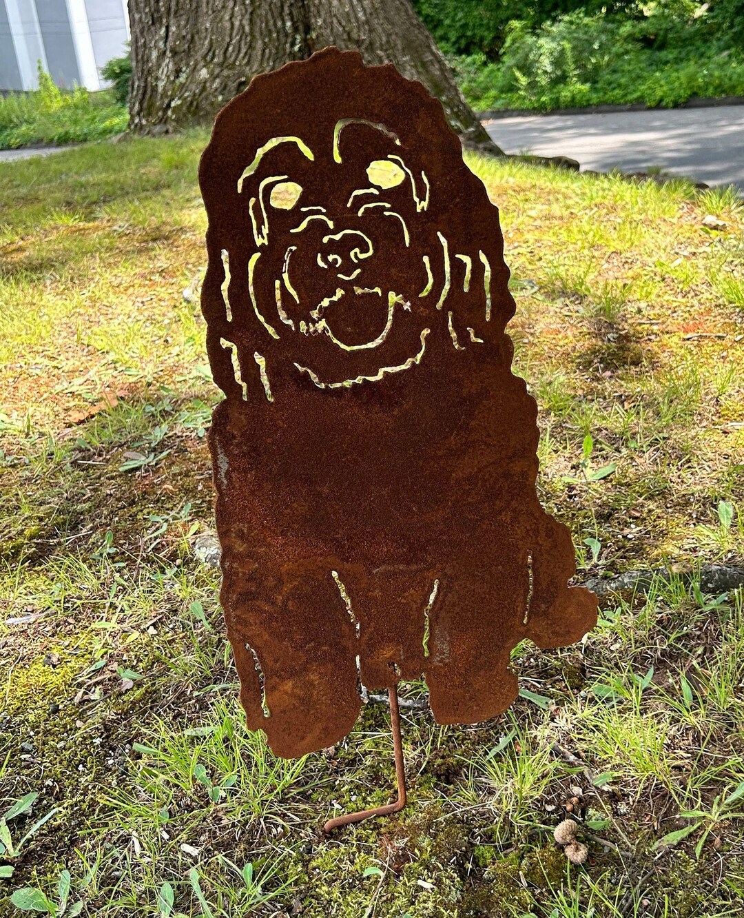 Cockapoo Garden Stake: Metal Dog Art, Pet Memorial - Etsy