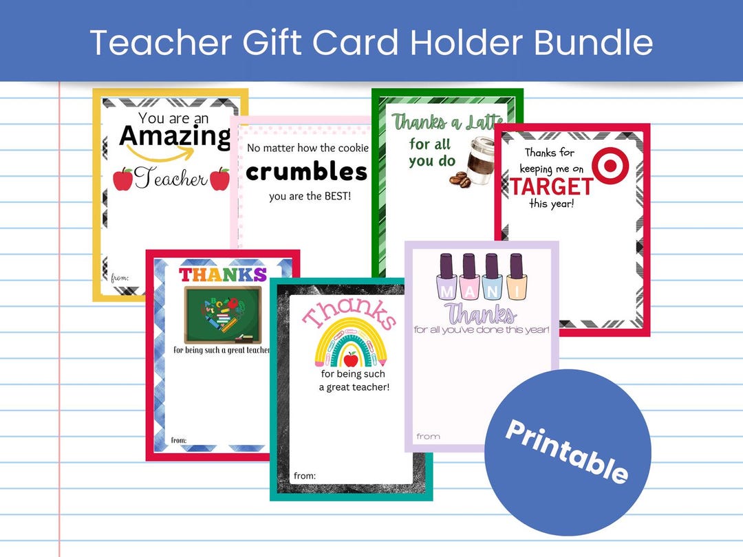 Digital Gift Cards, Teacher Gifts, Teacher Gift Cards, Teacher Gift ...