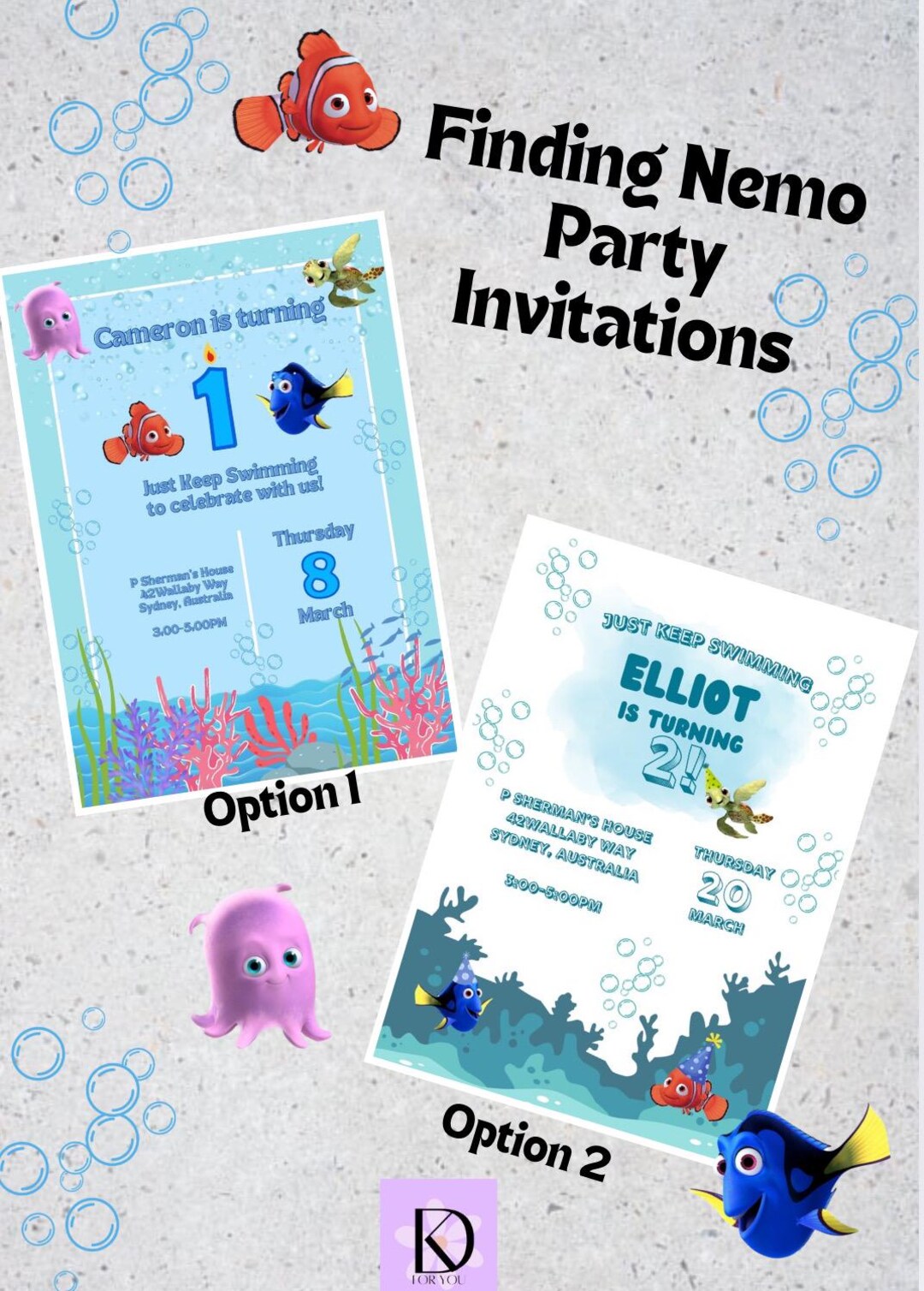 Finding Nemo Party Invitations, Digital Download ONLY - Etsy