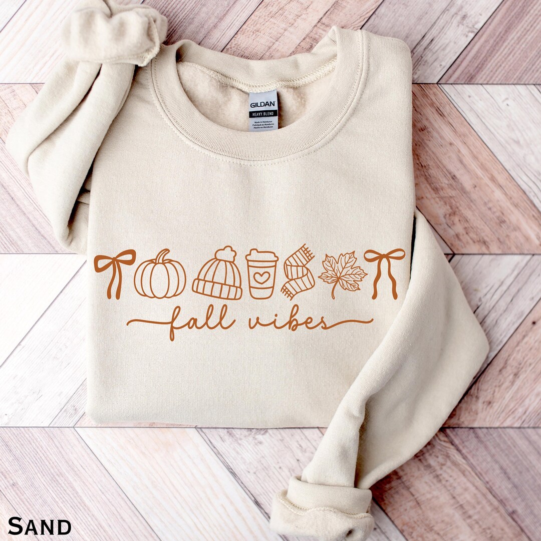 Coquette Fall Vibes Sweatshirt, Girly Autumn Pullover, Cute Cozy Fall ...