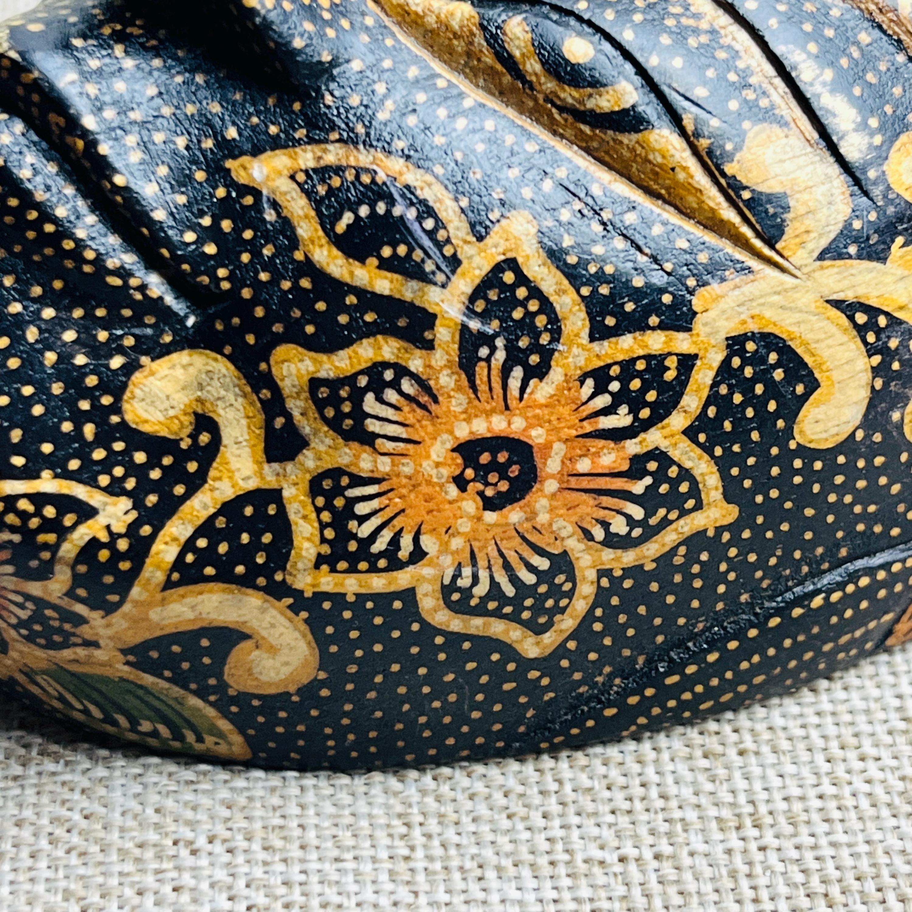 Vintage Indonesian Batik Mask – 6” Hand-painted Wood Wall Decor - Etsy