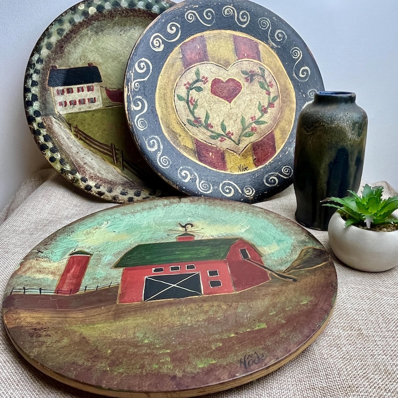 Wood Primitive Country Plate - Etsy Canada