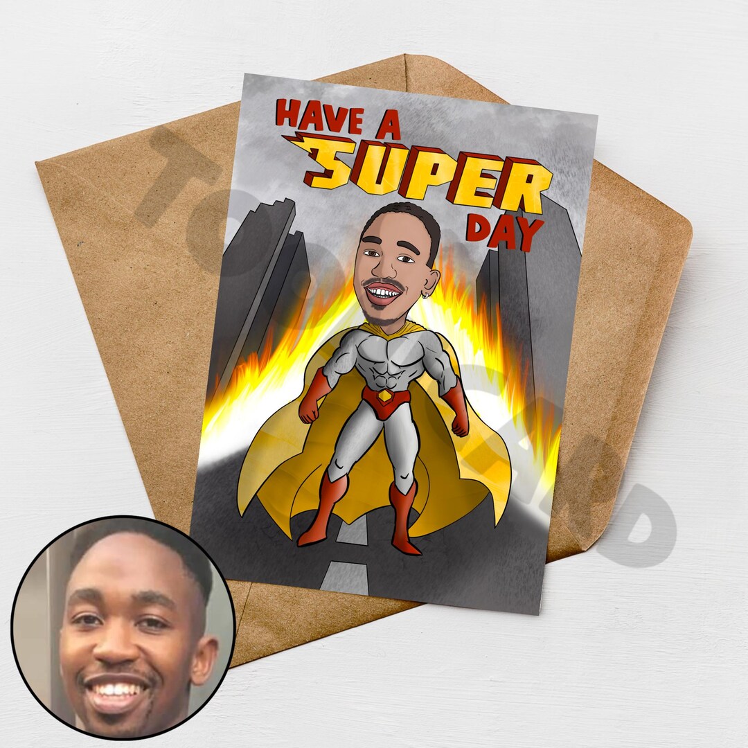 Custom Superhero Caricature Card for Him, Personalised Gift - Etsy