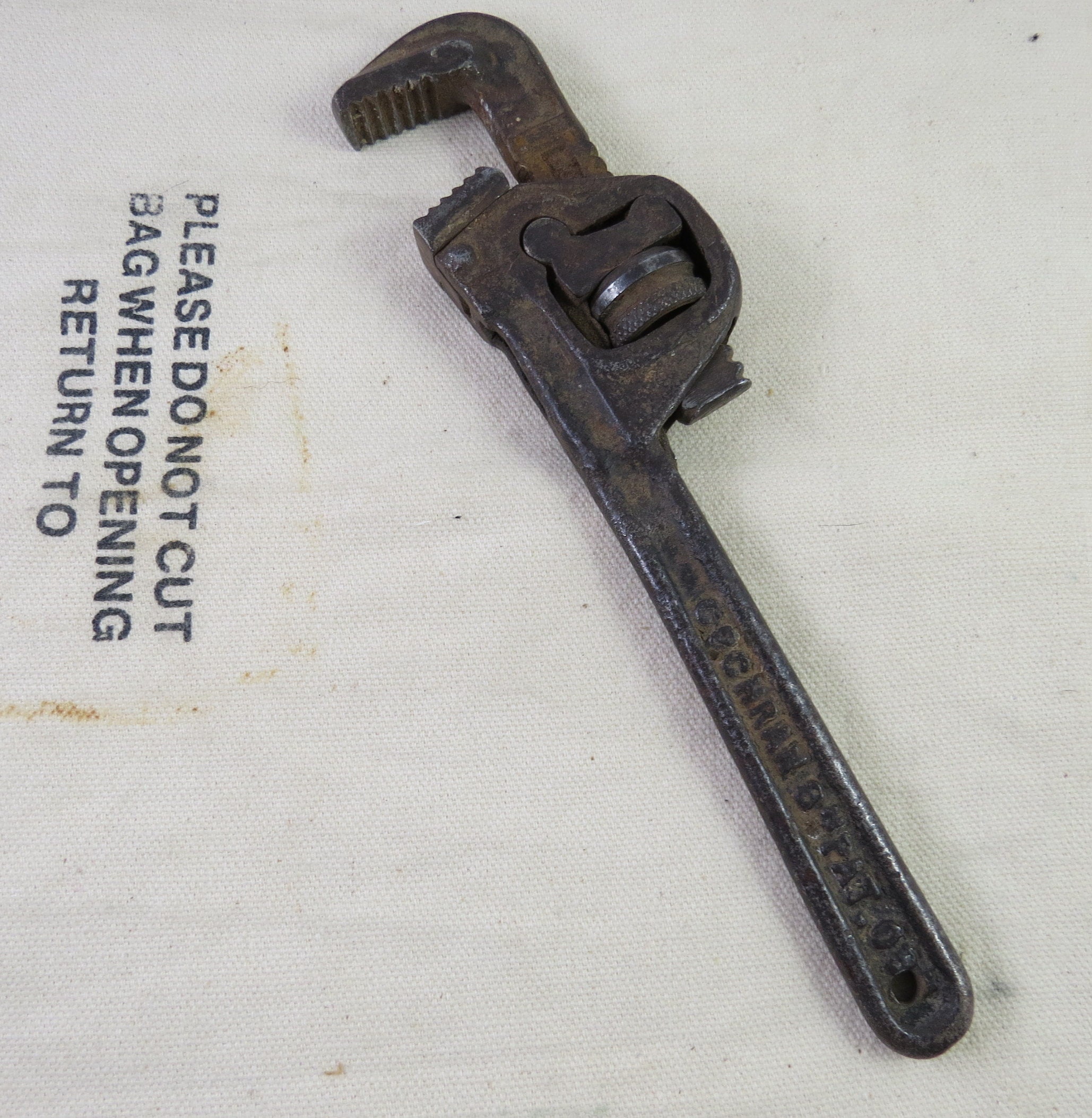 Antique Pipe Wrench, 8 in Cochran 1900's, Rustic Monkey Wrench Tool - Etsy