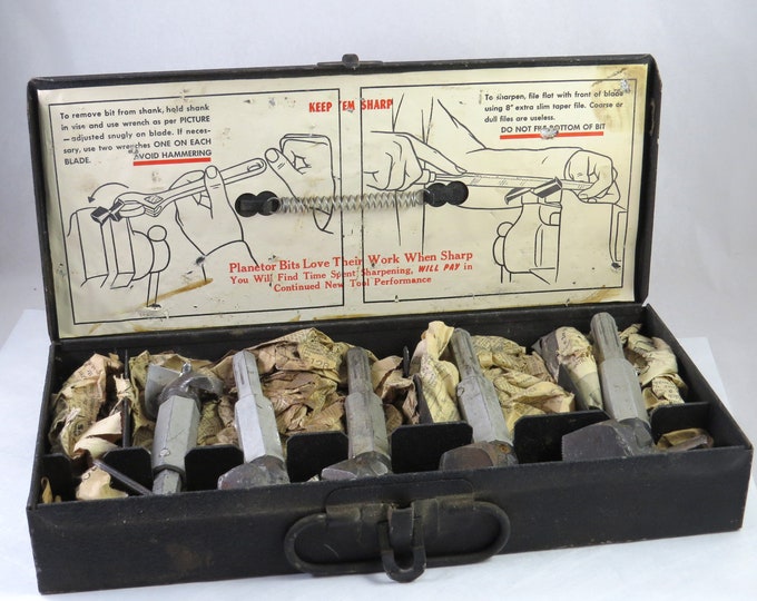 Vintage Wood Boring Bits Planetor AH Stewart in Metal Box Price ...