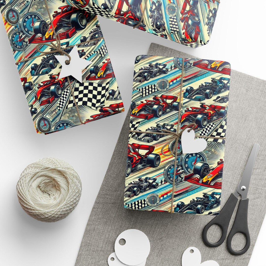 Formula 1 Racing Wrapping Paper: Checkered Flag Gift Wrap - Etsy