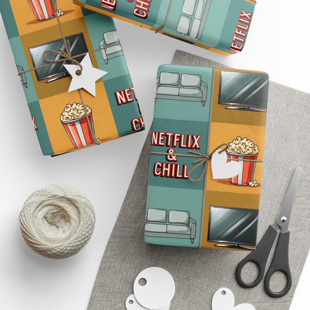 Netflix & Chill Gift Wrap: Movie Night Celebration Paper - Etsy