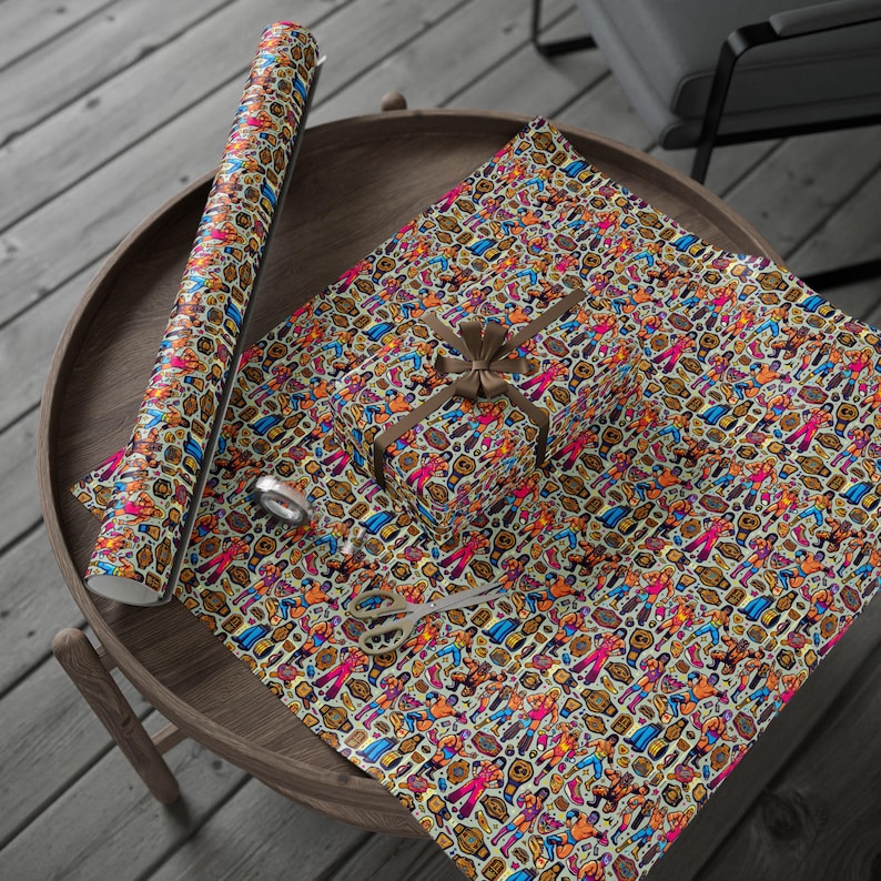 1980s Wrestling Theme Wrapping Paper: Retro Birthday Gift Wrap - Etsy