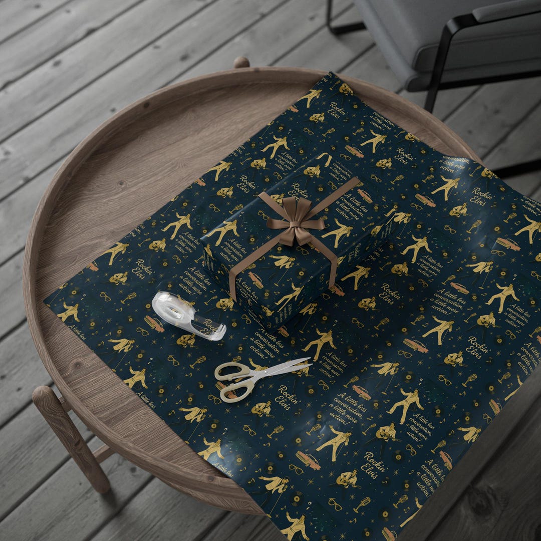 Elvis Wrapping Paper: Rock and Roll Music Theme Gift Wrap - Etsy