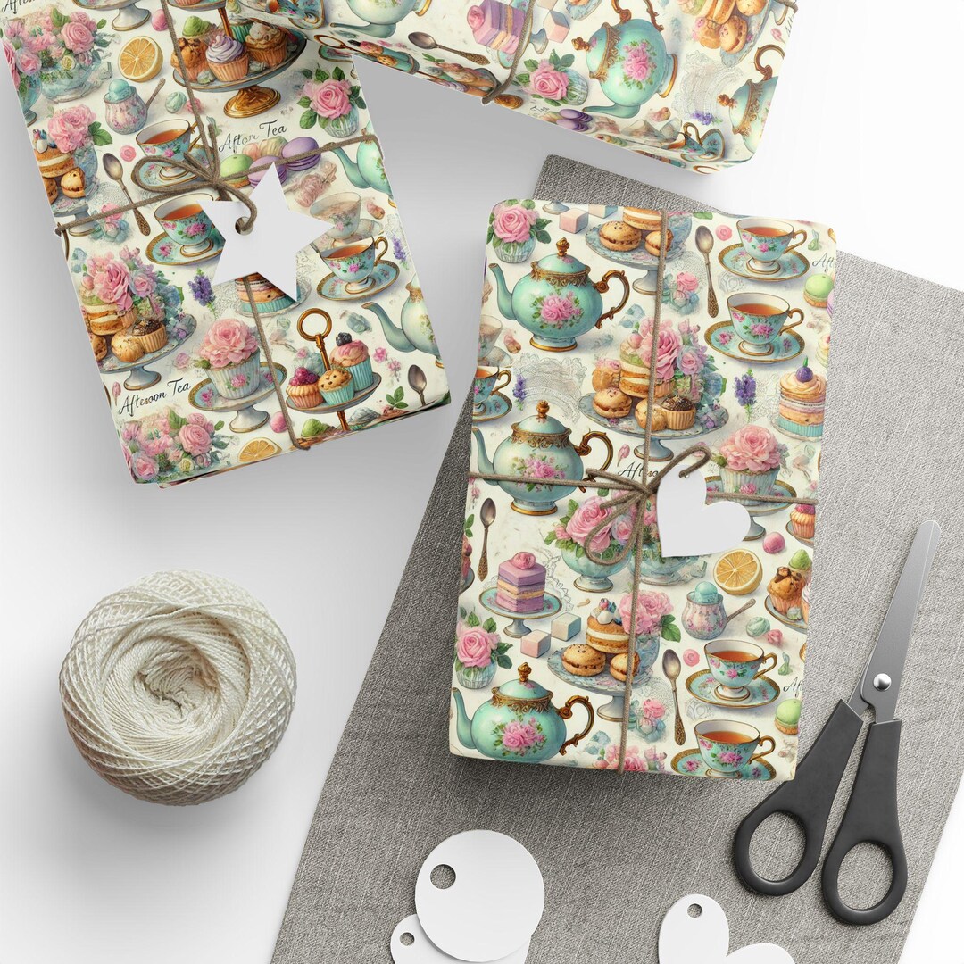 Afternoon High Tea Wrapping Paper: Tea Time Gift Wrap - Etsy