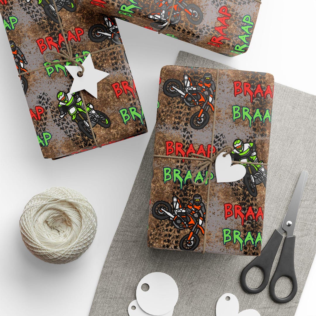 Dirt Bike Wrapping Paper: Motocross Theme Gift Wrap - Etsy